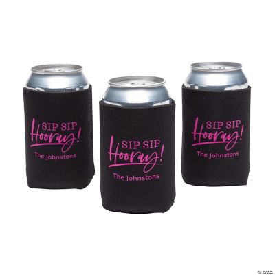 5 1/4" Bulk 48 Pc. Personalized Sip Sip Hooray Premium Can Coolers ...
