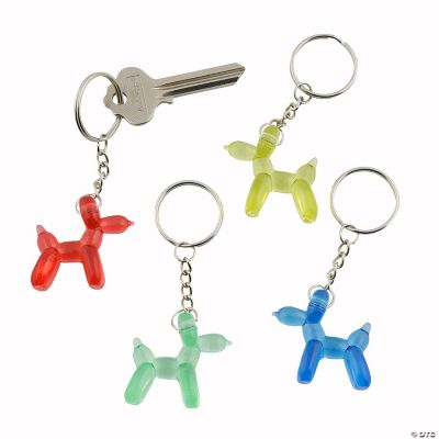 1 3/4" Colorful Acrylic Balloon Dog-Shaped Keychains - 24 Pc.