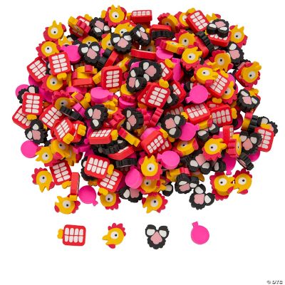 3/4" Bulk 300 Pc. Mini Classic Gag-Shaped Multicolor Rubber Erasers ...
