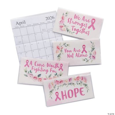 6 1/2" x 3 1/2" 2025 - 2026 Pink Ribbon Pocket Calendars with Vinyl ...