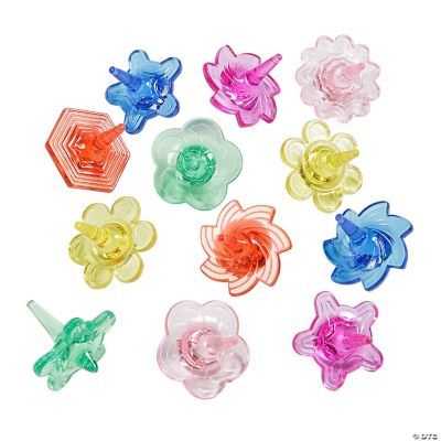 1 3/4" Bulk 72 Pc. Mini Colorful Transparent Plastic Spin Tops ...