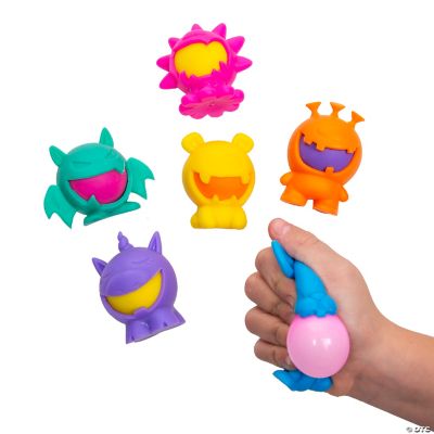 2 3/4" Bright Color Monster Flour-Filled Rubber Squish Toys - 12 Pc ...