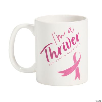12 oz. Breast Cancer Thriver Ceramic Coffee Mug | Oriental Trading