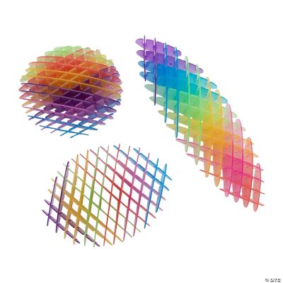 3 1/2" Rainbow Plastic Expanding Fidget Worms - 6 Pc. | Oriental Trading
