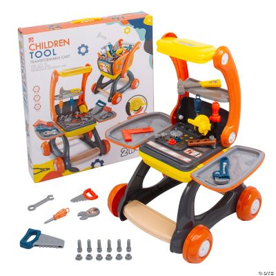 25 1/2" x 22" Plastic Pretend Play Tool Cart Set for Kids - 34 Pc ...