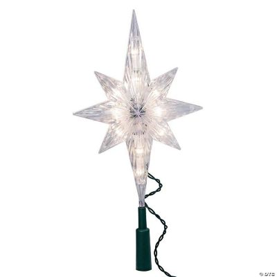 White Bethlehem Star Christmas Tree Topper with 10 Lights Holiday ...