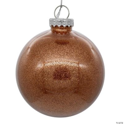 6 in. Rose Gold Glitter Clear Ball - 4 per Bag | Oriental Trading