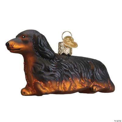Old World Christmas Long Haired Dachshund Dog Glass Ornament 12493 FREE ...