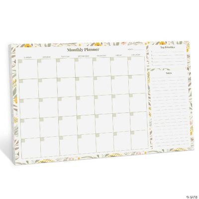 Rileys & Co Monthly Planner Desk Pad with 52 Tearaway Sheets (Yellow ...