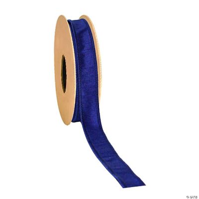 LaRibbons 1" Wired Dupioni Ribbon - Royal - 10 Yard Roll | Oriental Trading