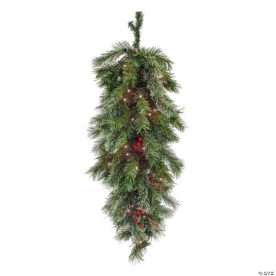 National Tree Company 36" Artificial Glistening Pine Teardrop with Red ...