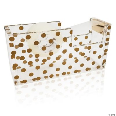 OnDisplay Luxe Acrylic Clear and Metallic Gold Tape Dispenser - Gold ...