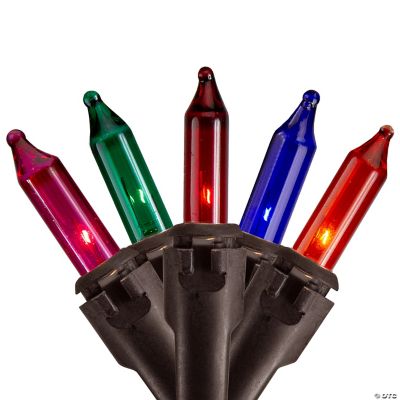 100ct Multi-Color Mini Christmas Lights - 35ft Brown Wire