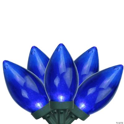 25ct Blue LED C9 String Christmas Lights 16ft Green Wire