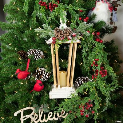 18" LED Lighted Natural and White Storm Lantern Christmas Decoration ...