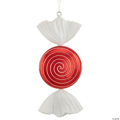 18" Red Swirl Candy with Iridescent Glitter Shatterproof Commercial ...
