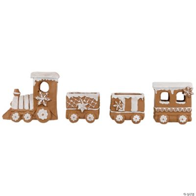 17.75" Frosted Gingerbread Train Tabletop Christmas Decoration ...