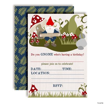 Garden Gnome Birthday Party Invitations 40pc. by AmandaCreation ...