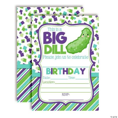 AmandaCreation Pickle Birthday Invites 40pc. | Oriental Trading
