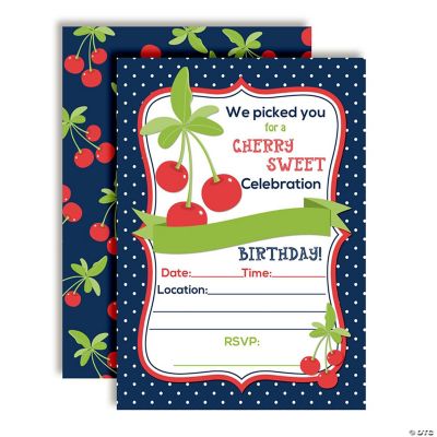 Cherry Sweet Birthday Invitations 40pc. by AmandaCreation | Oriental ...