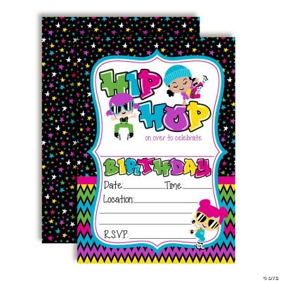 Hip Hop Dance Birthday Invitations 40pc. by AmandaCreation | Oriental ...