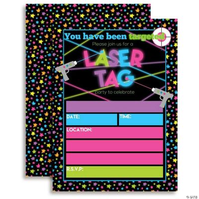 AmandaCreation Laser Tag Girl Invites 40pc. | Oriental Trading