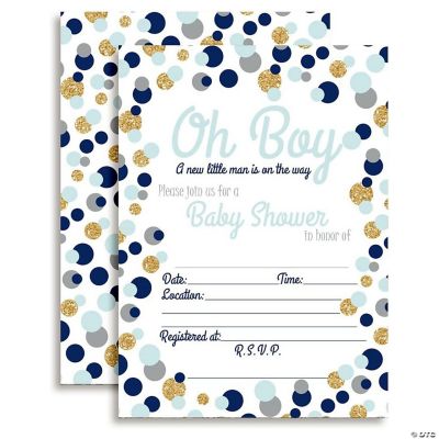 Confetti Boy Baby Invitations 40pc. by AmandaCreation | Oriental Trading