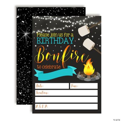 Birthday Bonfire Boy Invitations 40pc. by AmandaCreation | Oriental Trading