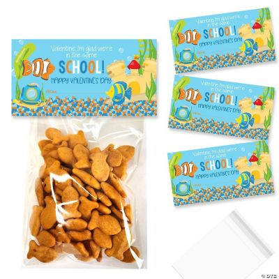 AmandaCreation School of Fish Valentine Bag Toppers 40pc. BAG FILLER ...