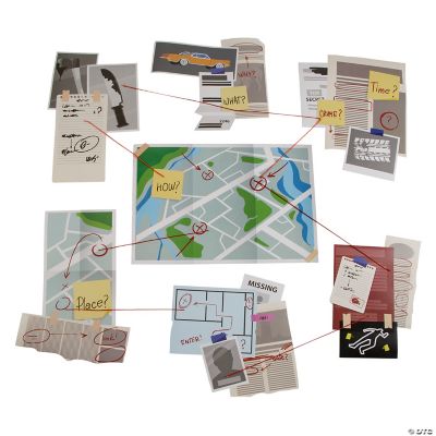 23" x 16" Mystery Detective Party Clue Board Cardstock Wall Cutouts - 8 ...