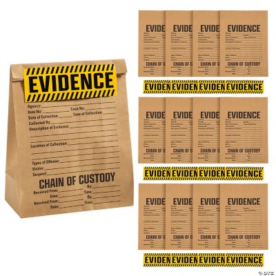 6 1/2" x 9" Detective Mystery Party Evidence Favor Bags with Sticker ...