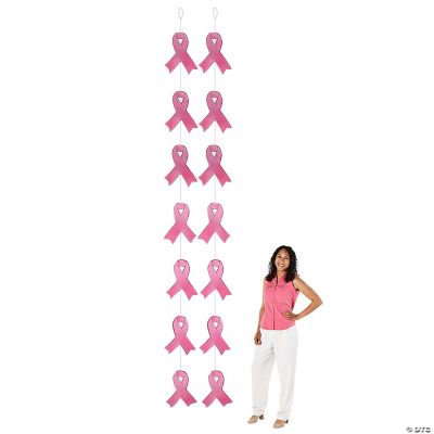 12" x 12 Ft. Breast Cancer Awareness Hanging Pink Ribbon Decor - 2 Pc ...