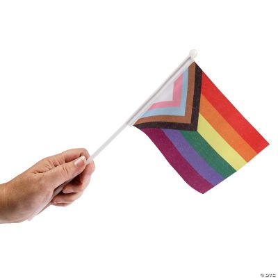 6" x 4" Pride Flag Rainbow Party Handouts Handheld Flags - 12 Pc ...