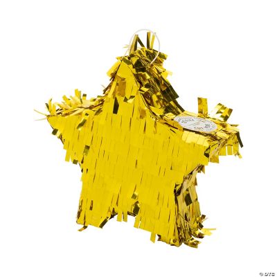 1 3/4" x 7" Mini Goldtone Foil Star Piñata Decorations - 3 Pc ...
