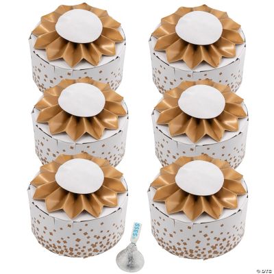Bulk 48 Pc. Gold & White Fan Favor Boxes | Oriental Trading