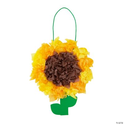 6" x 8" Fall Sunflower Crinkle Tissue Paper Craft Kit - Makes 12