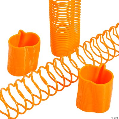 1 1/2" Mini Pumpkin-Shaped Orange Plastic Magic Springs - 12 Pc ...