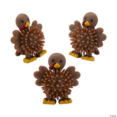 1 3/4" Mini Brown, Red & Yellow Turkey Vinyl Porcupine Characters - 12 ...