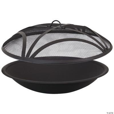 Sunnydaze Outdoor Replacement Steel Fire Pit Bowl with Spark Screen ...