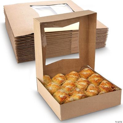 MT Products Pie Boxes - 9" x 9" x 2.5" Auto-Popup Brown Bakery Boxes ...