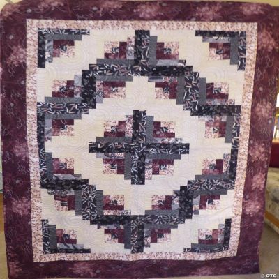 Quilt Maroon Gray Black Ivory Lap Quilt 50x70 Cotton Handmade and ...