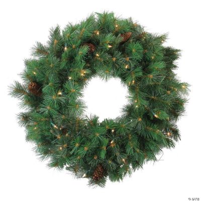 Pre-Lit Royal Oregon Pine Artificial Christmas Wreath, 24 in. Clear ...