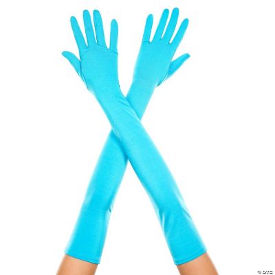 Extra Long Satin Gloves, Turquoise | Oriental Trading
