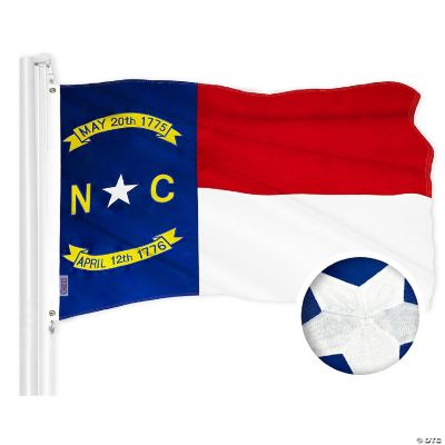 G128 1x1.5ft 1PK North Carolina Embroidered 300D Polyester Flag ...