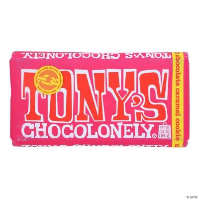 Tony's Chocolonely - Bar Milk Chocolate Caramel Cookie - Case of 15-6. ...