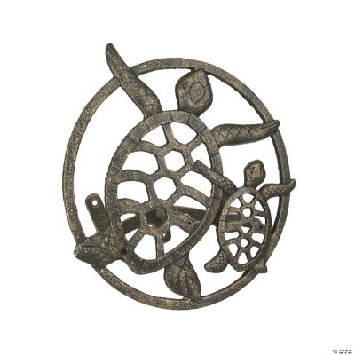 Zeckos Cast Iron Sea Turtle Decorative Wall Mounted Hanging Garden Hose ...