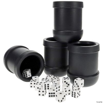 WE Games Dice Cup Set - 4 Professional Grade Plastic with 20 Dice and ...