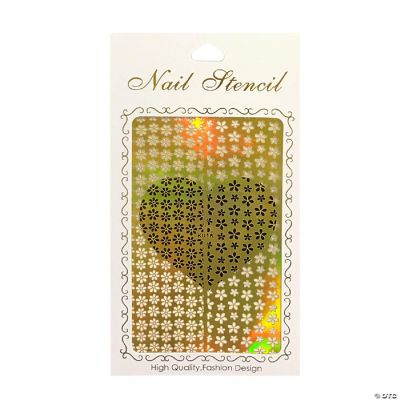 Wrapables Gold Nail Art Guide Large Nail Stencil Sheet - Daisy ...