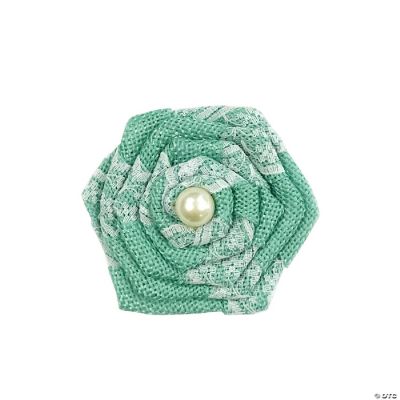 Wrapables Mint Burlap Lace Rosette 3 Inch Diameter (Set of 12) | Oriental Trading