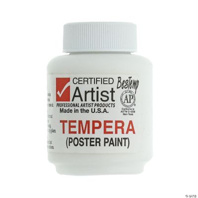 BesTemp Tempera Paint, 2 oz. Bottle, Regular Colors, White | Oriental ...